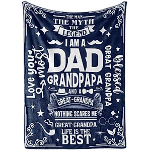 InnoBeta Great Grandpa Gifts, Unique Flannel Throw Blankets Gifts for Great Grandpa, Super Soft & Skin-Friendly, Perfect Opa Presents for Birthday, Father's Day, Christmas, 50” x 65”