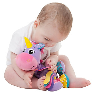 Playgro Baby Toy Activity Friend Stella Unicorn 0186981 for baby infant toddler children is Encouraging Imagination with STEM/STEAM for a bright future - Great Start for A World of Learning