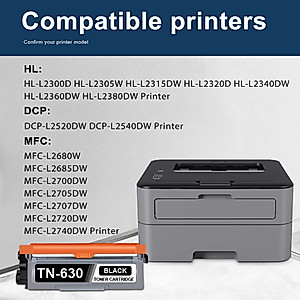 TN-630 TN630 TN 630 1 Pack Toner Cartridge Compatible TN630 Black Toner Replacement for Brother TN630 TN660 HL-L2380DW HL-L2300D MFC-L2680W MFC-L2685DW L2707DW L2720DW L2740DW DCP-L2520DW Printer YOIS