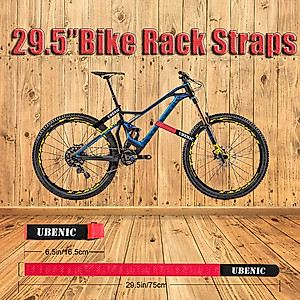 Ubenic 4 Pcs Adjustable Bike Rack Strap 29.5" Bike Wheel Strap with Buckle Gel, Bike Storage Strap for Bicycle Wheel, Bike Wheel Stabilizer Replacement, Bicycle Straps for Rack