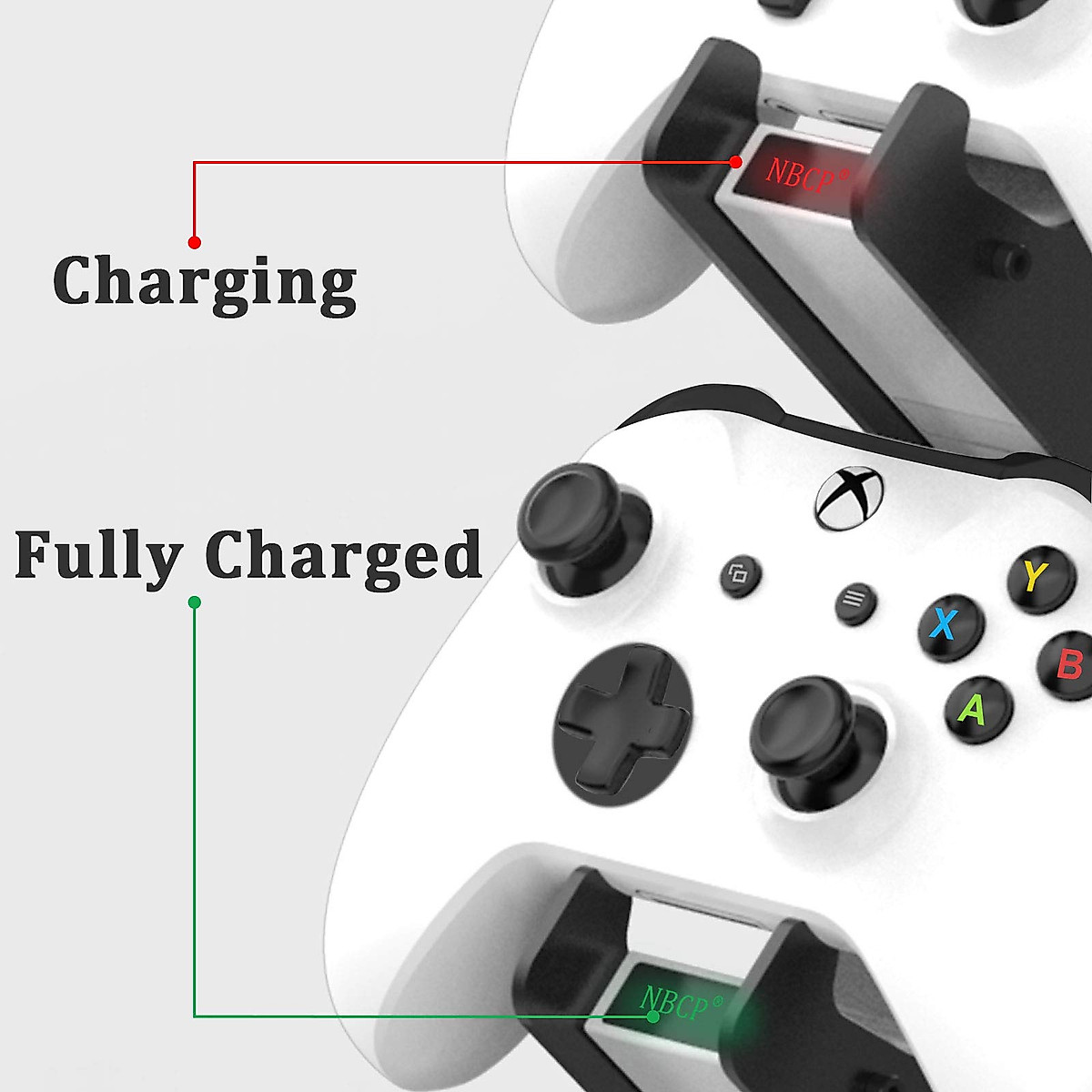 Controller Charger Dock Station for Xbox One, Fast-Speed Dual Charging Dock/Headset Controller Stand- Included 2x850 mAh Rechargeable Battery Packs (White)