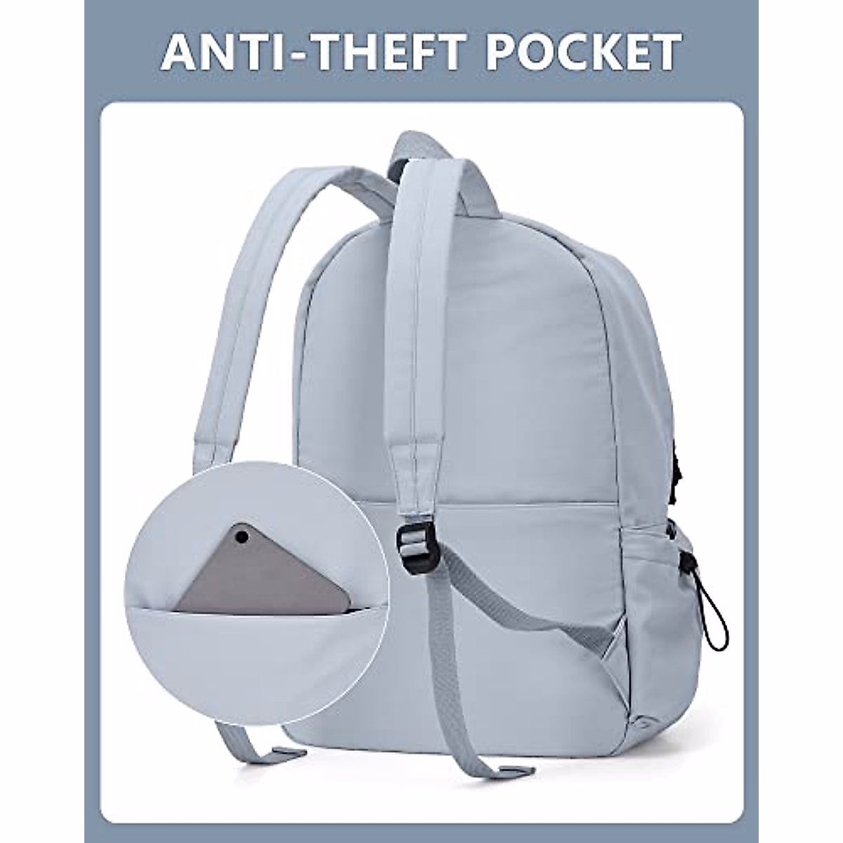 Backpacks For School Backpack For College Bookbag For Women School Bag Book Bags Waterproof Gym Backpack For Women Men Simple Aesthetic Backpack Blue