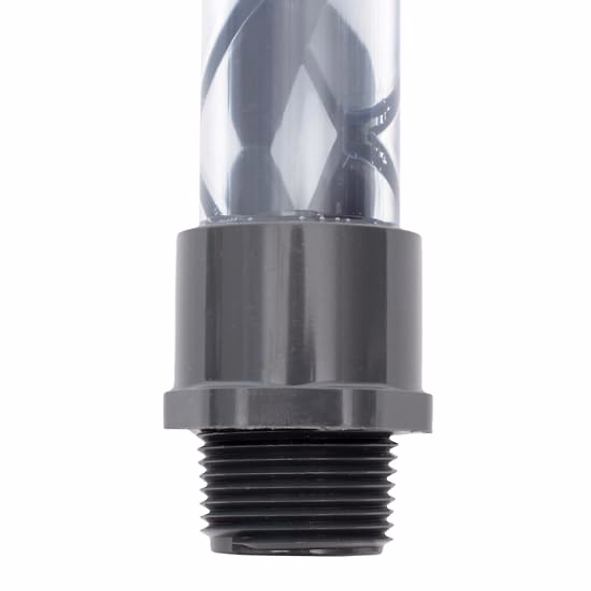 Koflo 1-40C-4-12-2 Clear PVC schedule 40 pipe mixer; 1" NPT(M), 12 elements