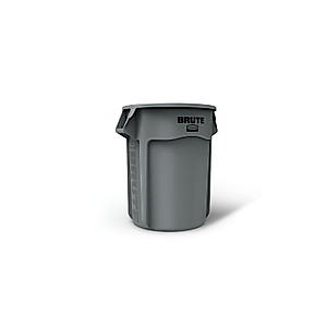 Rubbermaid Commercial 265500Gy Round Brute Container Plastic 55 Gal Gray
