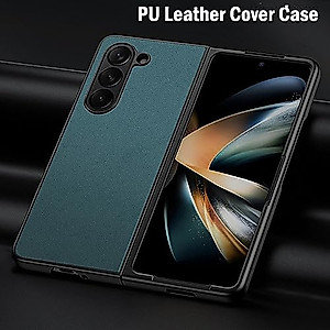 THikk Leather Case for Samsung Galaxy Z Fold 5, Premium Faux Leather Slim Phone Case Scratch Resistant Protective Cover for Samsung Galaxy Z Fold 5,Black