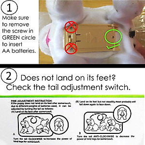 Haktoys 2-Pack Flip Over Puppy Battery Operated Somersaulting, Walking, Sitting, Barking Plush Cute Little Toy Dog Great Gift for Animal and Pet Loving Toddlers and Kids