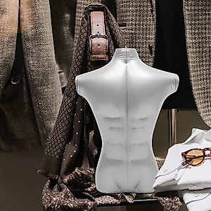 Inflatable Male Mannequin Half Body Torso Shirt Form Display Model Sewing Dress Form for Clothes Display Dressmaker Mannequin