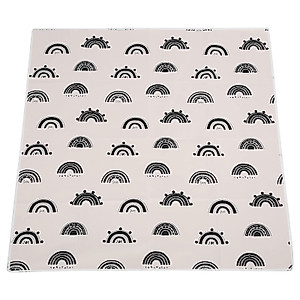 Luroze Splat Mat, Anti-Slip Waterproof Cartoon Pattern Portable Foldable Baby Highchair Floor Mat with Silicone Spots, Temperature Resistance Toddler Splash Place Art Craft for High Chair Play Picnic