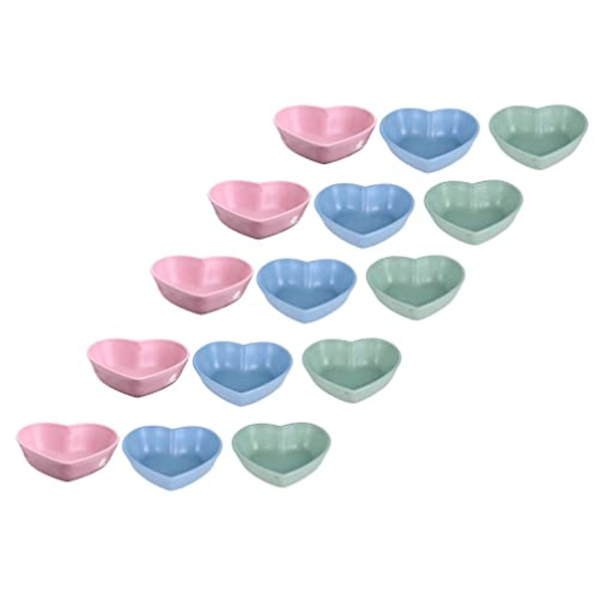 Angoily 30pcs Heart Shaped Soy Sauce Dishes Dip Dipping Bowls for Dinner Baking Dip Bowls Small Dessert Bowls Condiments Server Dishes for Sauce Vinegar Ketchup BBQ Blue Green Pink