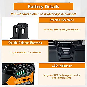 VANON 7.0Ah P108 18v Replacement for ryobi 18v Battery 2 Pack Lithium Ion High Capacity Batteries Compatible with P108 P102 P103 P104 P105 P106 P107 P109 P122 BPL18151 BPL1820 Cordless Tool