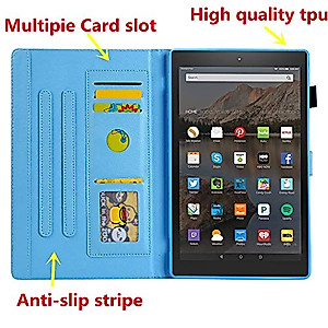 Fire HD 8 Case (2016/2017/2018 Release),Chgdss Cartoon Cute Case, Smart Cover Flip Leather Case with Stand Feature Ultra Slim PU Leather Cover,for Amazon Kindle Fire HD 8 (2018/2017), Golden Square