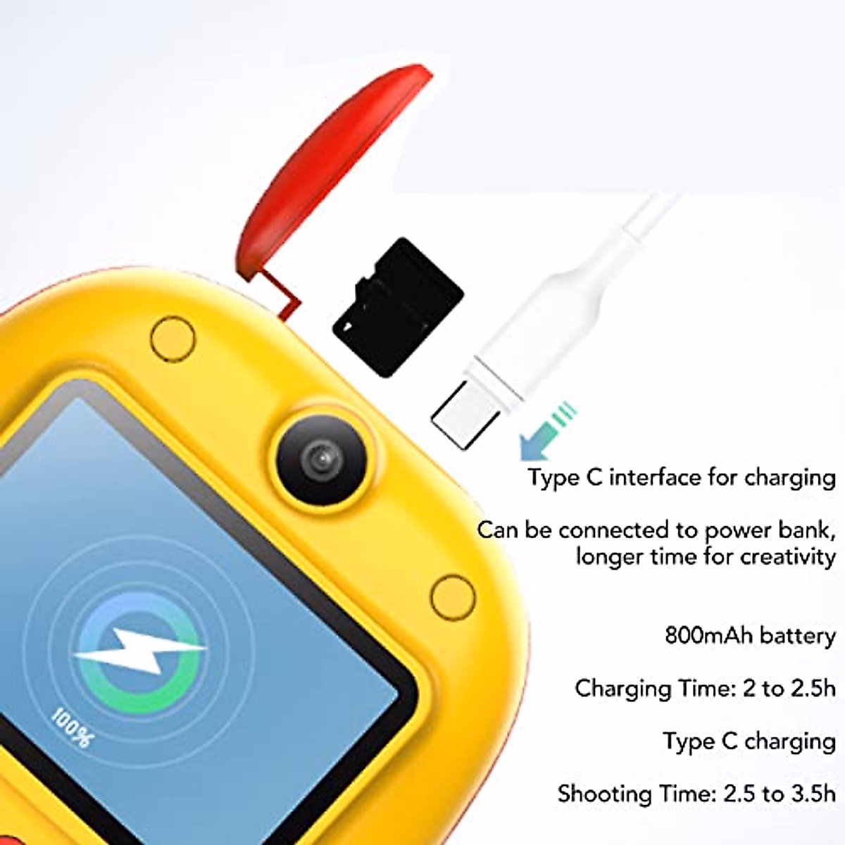 Kids Camera Camera USB Charge Kids Digital Cameras 10X Magnification LED Fill Light Video Recording Kids Camera with Papers Pens for Child Family Camera USB Charge