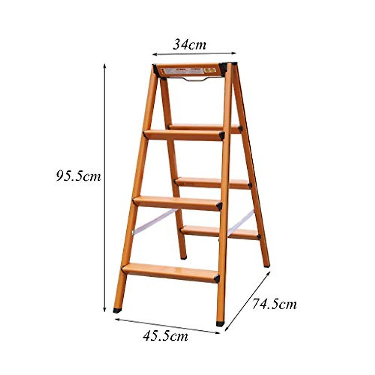 PENGJIE Folding Ladder Step Stool Ladder 4 Step Folding Aluminum Stool Heavy Duty Steel Portable Anti Slip Mat Tread Compact 120 Kg Capacity