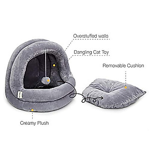 Tempcore Cat Bed for Indoor Cats, Machine Washable Cat Beds, Cat Beds for Indoor Cats or Small Dogs, Puppy, Kitty, Kitten, Rabbit, Anti-Slip & Water-Resistant Bottom