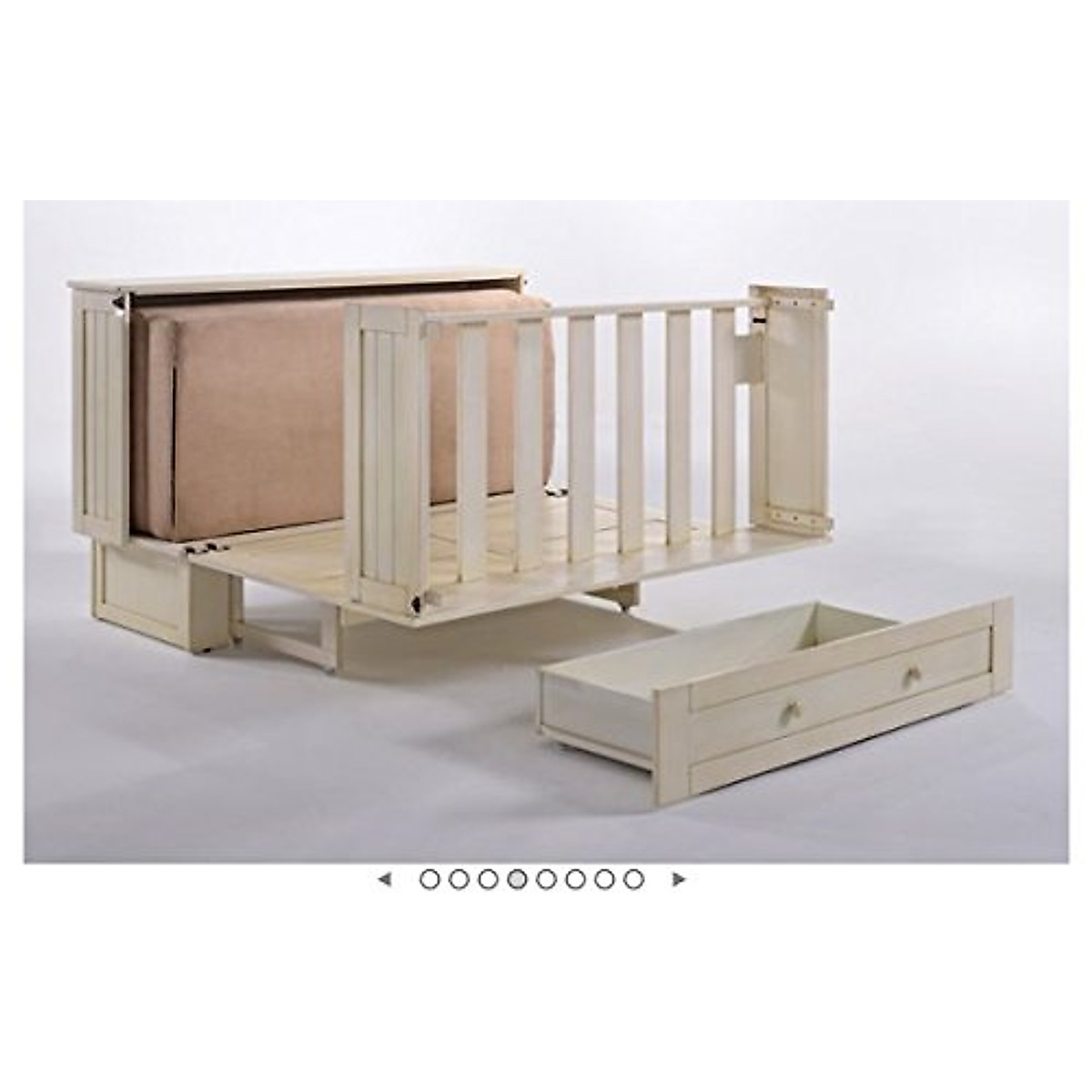 Night & Day Furniture MUR-CLV WH and MND-GMF-TRI-QEN Murphy Cabinet Bed with Mattress, Queen, White