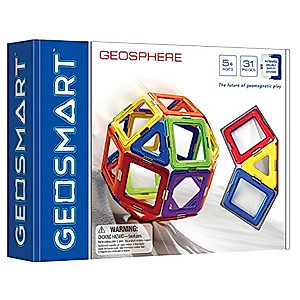 GeoSmart GeoSphere 31-Piece GeoMagnetic STEM Building Set with Spinner