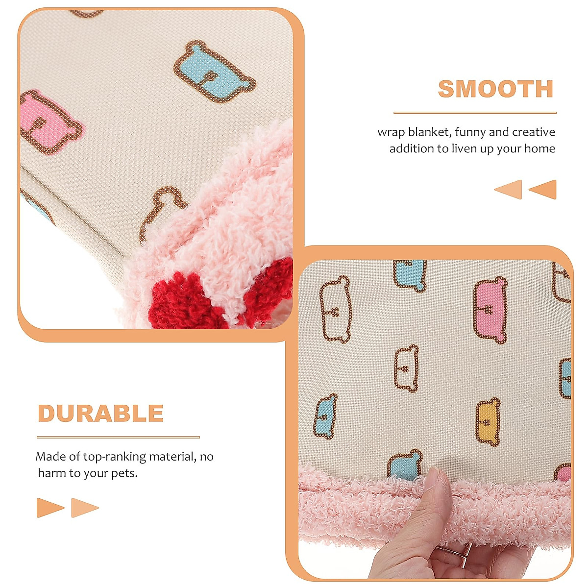 POPETPOP Hamster Bedding-Hedgehog Snuggle Sack Rat House Bed Winter Warm Fleece Small Pet Hamster Bed House Cage Nest Random Color-Small