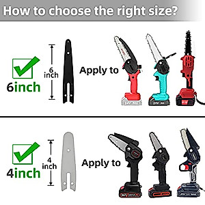 [2 Pieces] 6 Inch Mini Chainsaw Chain, 6 Inch Replacement Chains for Cordless Electric Portable Mini Chainsaw, FIFCHALL Guide Saw Chain for All 6-inch Mini Chainsaws for Wood Branch Cutting