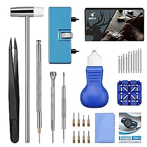JOREST Watch Repair Kit, for Watch Battery Replacement & Watch Band Adjustment & Watch Cleaning, Watch Wrench Back Remover, Watch Case Opener, Watch Screwdriver, Watch Link Removal Tool