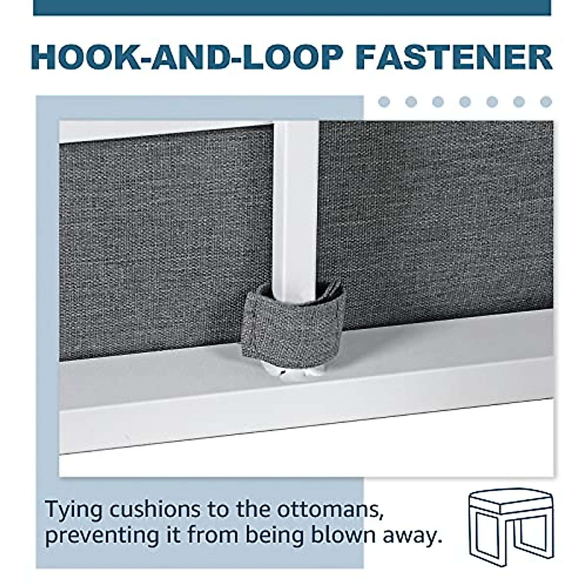 Soleil Jardin Outdoor Ottomans for Patio Set of 2, Assembled Aluminum Outdoor Footstool with Grey Cushions, Small Seat Furniture for Garden Yard Deck Poolside, White Frame…