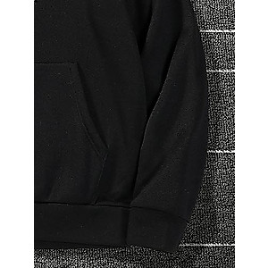 COZYEASE Men's Y2K Graphic Hoodies Oversized Vintage Sweatshirts Long Sleeve Slogan Letter Drawstring Streetwear Black L