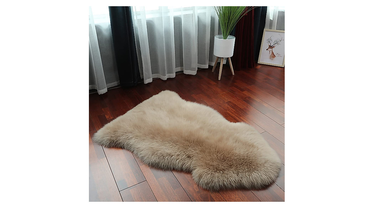 AOGELAN Genuine New Zealand Sheepskin Rug | Soft Fur Area Mat