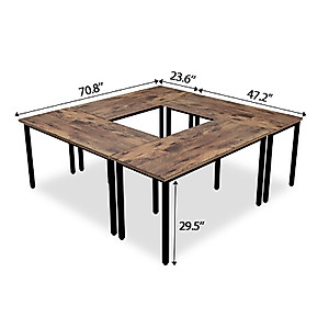 onzy Home Conference Tables 6ft Meeting Room Study Writing Table Office Computer Desk Save Space Design for 8 People, Brown 4PCS