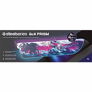 SteelSeries QcK Prism Gaming Mouse Pad - 2-Zone RGB Illumination - Real-time Event Lighting - Optimized for Gaming Sensors - Size XL - Neo Noir
