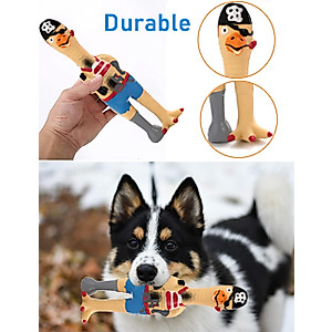 jooee Screaming Rubber Chicken Dog Squeaky Toy, 8.5 Inch Tall, Latex Chew Molar Dog Toy (Pirate)