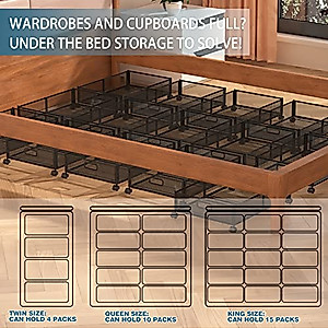 Uyokcnie Under Bed Storage Containers, Under Bed Shoe Storage With Wheels, Foldable Bedroom Storage Organization with Handles, Under Bed Storage Bins Drawer For Clothes, Blankets And Shoes, Bedding