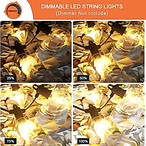 Kawaya String Lights for Outside, 150FT LED Outdoor String Lights Waterproof with 72+3 Shatterproof Edison Plastic Bulbs, Connectable Outdoor Lights for Patio Garden Bistro Backyard Party Gazebo