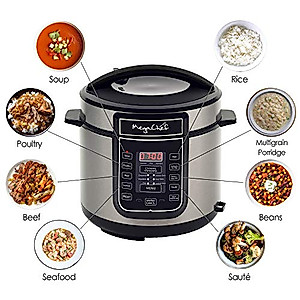Megachef Digital Pressure Cooker, Silver, 6 quart