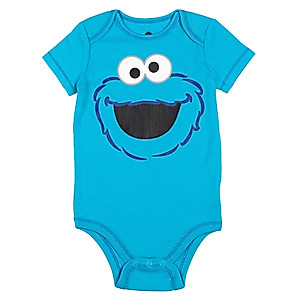 Sesame Street Elmo Cookie Monster Oscar the Grouch Big Bird Infant Baby Boys 5 Pack Bodysuits White 24 Months