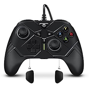 AceGamer Wired Controller for Xbox One with Two Remappable Buttons, 3.5mm Audio Jack, Turbo Key and Dual Vibration, Compatible with Xbox One/S/X/Series S/Series X/PC Windows 10/11 (Black)