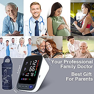 Blood Pressure Machine, Automatic Digital Blood Pressure Monitor with Uppre Arm Adjustable Large Cuff 8.7-16.5", 2 User 240 Memory, LED Backlit Display BP Monitors for Home Use