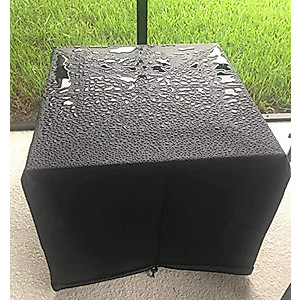 Bbqzone 31x31x24 Inches Fire Pit Cover Square, Fit for 28/30/31 inch Square Fire Pit Table, Heavy Duty Fabric with PVC Coating Rainproof and Windproof