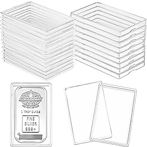 Silver Bar Case 1 oz Silver Bar Holder Clear Acrylic Storage Container Fit Silver Bar Box for 1 oz Silver Bar 1 Troy Ounce Bar (15 Pieces)
