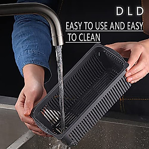 DLD 12 in 1 multi-function vegetable and fruit chopper kitchen multi-function diced vegetable artifact potato shredded grater grater household potato chip sliced grater GRAY, Black, 12.5*4.5*4.5