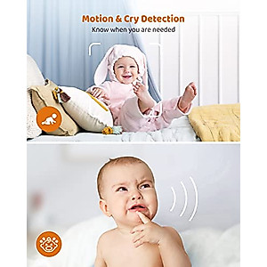 Codnida Baby Monitor with Camera and Audio,Video Baby Monitor with 5" Color Display,1080P Baby Camera,VOX Mode,4X Zoom,1000ft Transmission,Lullabies