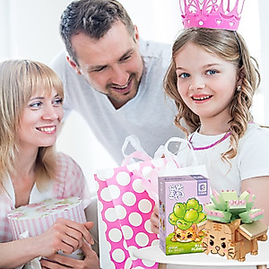 MEIEST Mini Succulent Bonsai Building Blocks Set,Creative Simulation Pot Plant Artificial Particle Flower Botanical Collection Construction Building Bricks Toy,Cute Home Decor (Tiger)