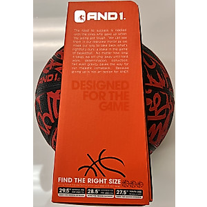 AND1 Fantom Graffiti Rubber Basketball: Official Regulation Size 7 (29.5 inches) Rubber Basketball - Deep Channel Construction Streetball, Made for Indoor Outdoor Basketball Games