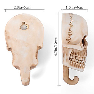 Arola Skull Wall Hooks,Decorative Wall Mounted Key Holder Hat Rack Organizer Bathroom Hanger Home and Kitchen Use Pegs (Pack of 2)