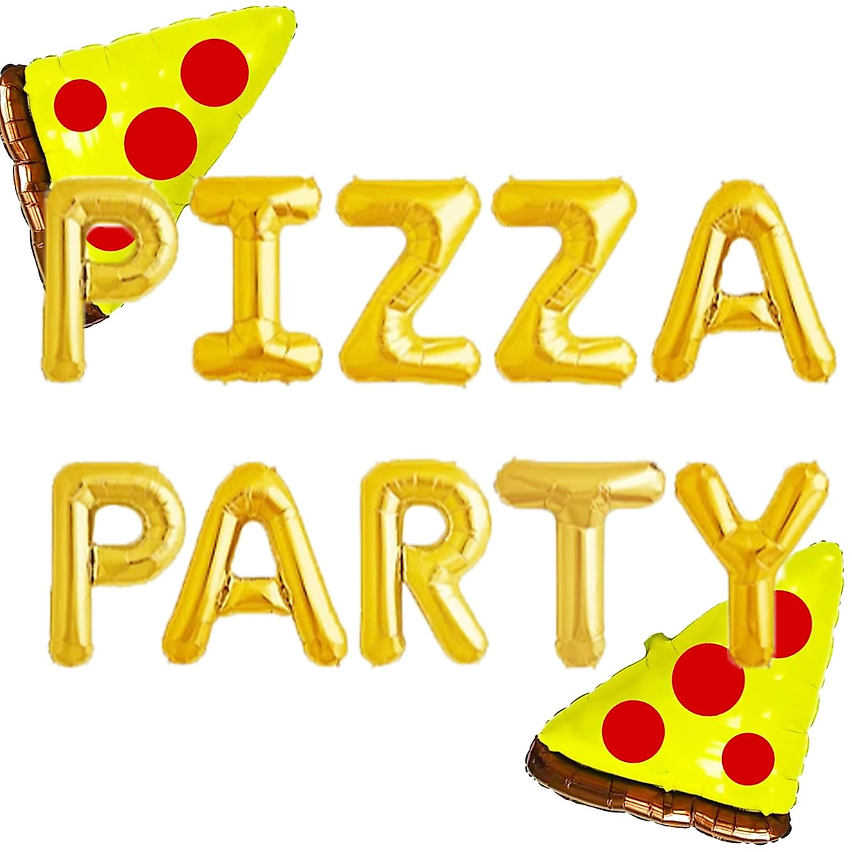 Pizza Party Balloons Gold Pizza Time Party Banner Italy Food/Pizza Festival/I Love Pizza/Slice Slice Baby/Slice Pizza/Pizzaria Themed Happy Birthday Baby Shower Party Supplies Decorations