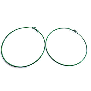 Green Hoop Earrings Thin Hoop Earrings Green Hoops 3 Inch