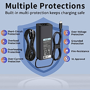 65W AC Adapter Charger for Dell Laptop Charger USB C: Dell Latitude 5520 5530 5540 7420 Chromebook XPS Inspiron 14 16 7620 Dell Power Cord Type C