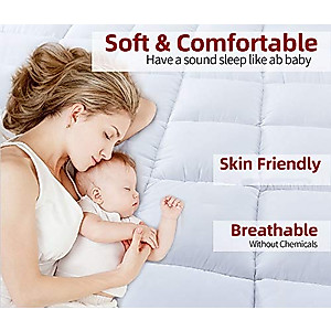 SUFUEE Mattress Topper Queen Size 2 inch Thick Down Alternative Quilted Mattress Cover Soft and Warm Mattress Pad for All Seasons