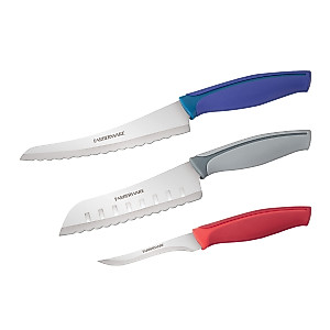 Farberware Precise Slice Utility Knife Set, 3 Piece, Multicolor