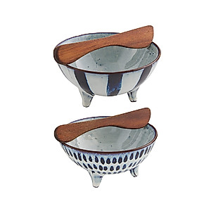 Mud Pie Black Reactive Dip Set, speader 5.5"