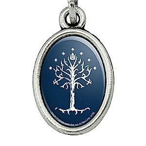 THE LORD OF THE RINGS Tree of Gondor Metal Bookmark Page Marker with Oval Charm