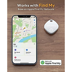 ATUVOS Luggage Tracker, Key Finder, Smart Bluetooth Tracker Pairs with Apple Find My (iOS Only), Item Locator for Bags, Wallets, Keys, Waterproof IP67, Anti-Lost 4 Pack